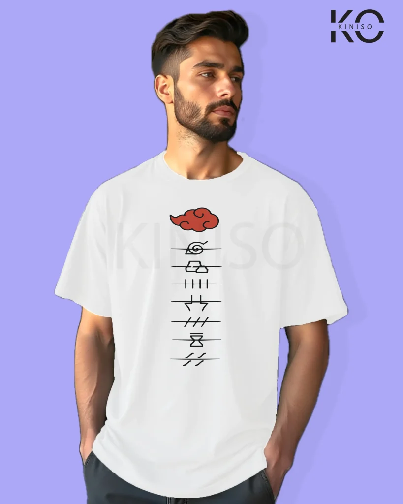 Drop Shoulder Round Neck T-Shirt for Men - Anime - Naruto - Akatsuki ...