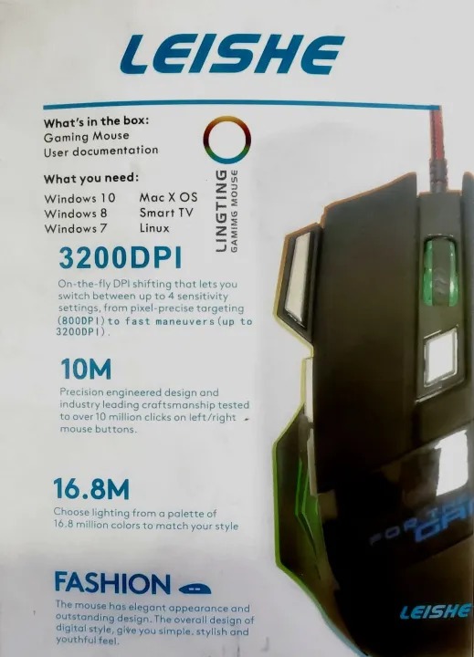 LEISHE G950 RGB Wired Gaming Mouse – 3200 DPI - resellKori